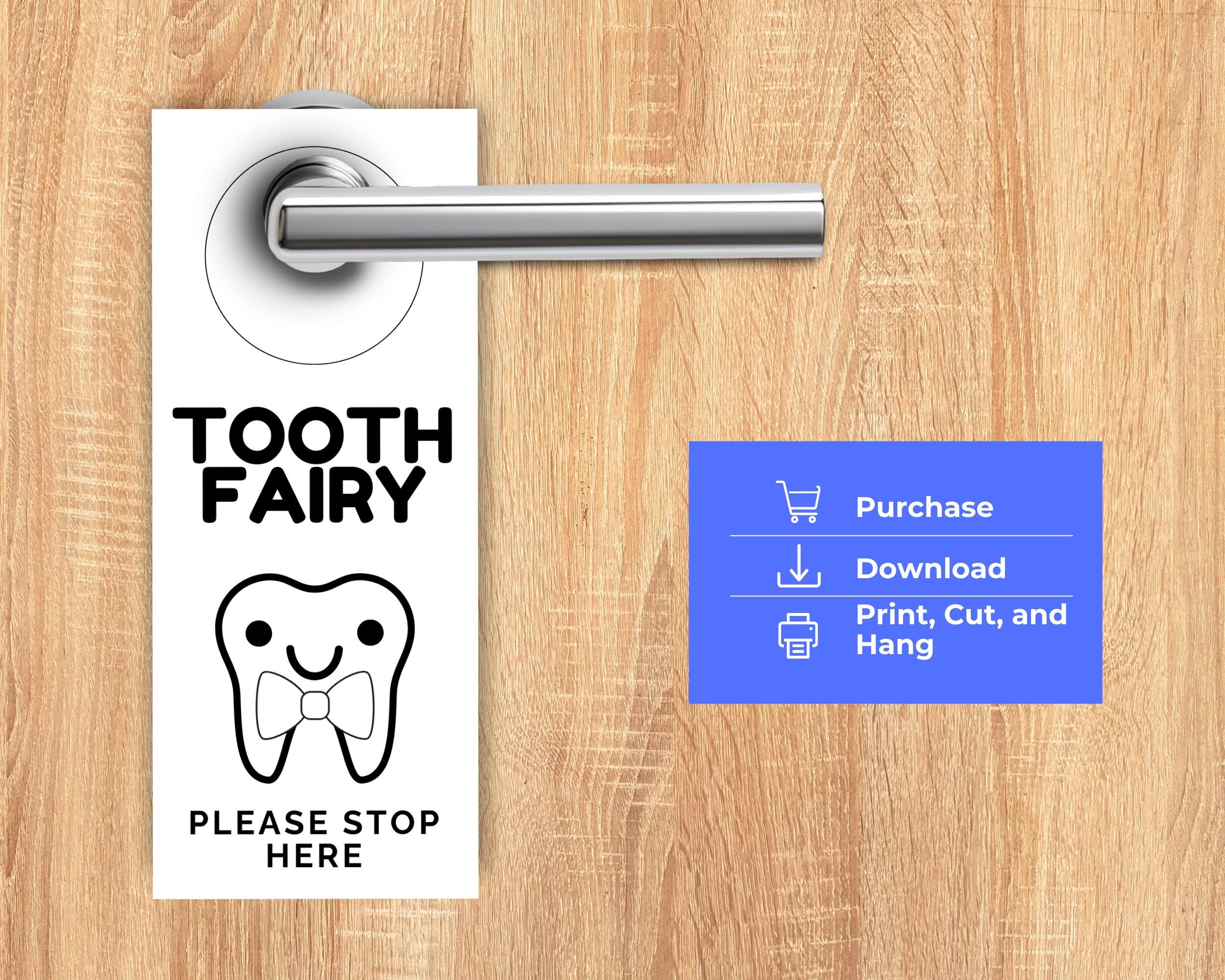 Tooth Fairy Door Hanger, Lost Tooth Sign, Tooth Fairy Stop Here, First ...
