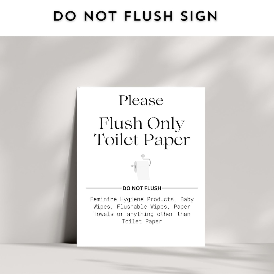 Toilet Paper Only Sign, Printable Bathroom Sign, Airbnb Bathroom Sign ...