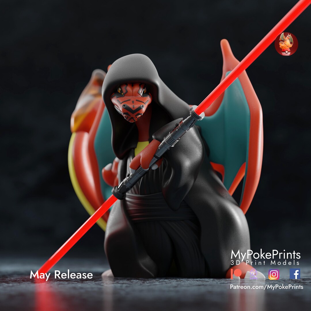 Darth Maulizard Charizard Figure painted or Unpainted Options - Etsy