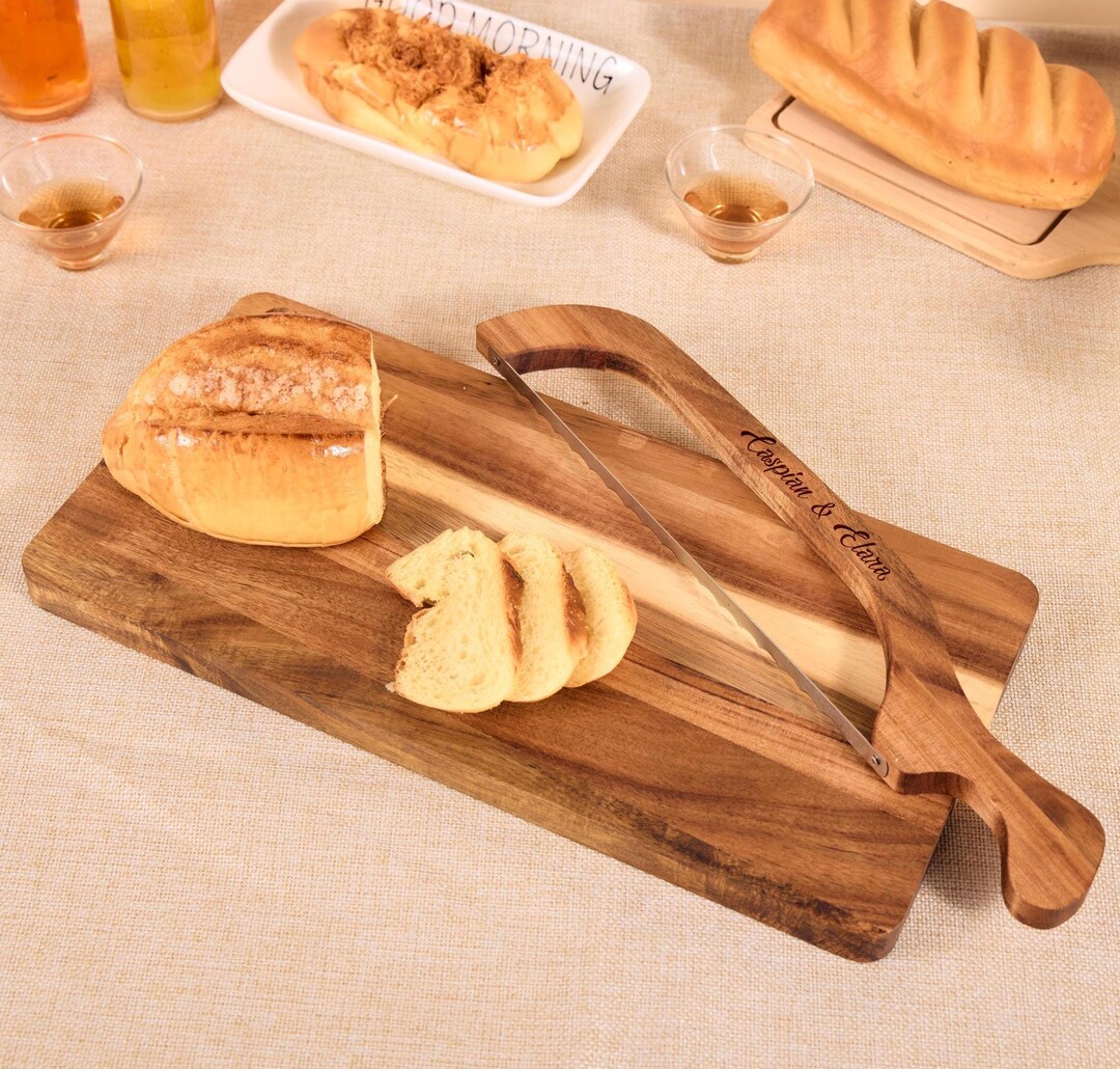 Custom Laser Engraved Bow Bread Knife, Ideal Gift for Sourdough Bread ...