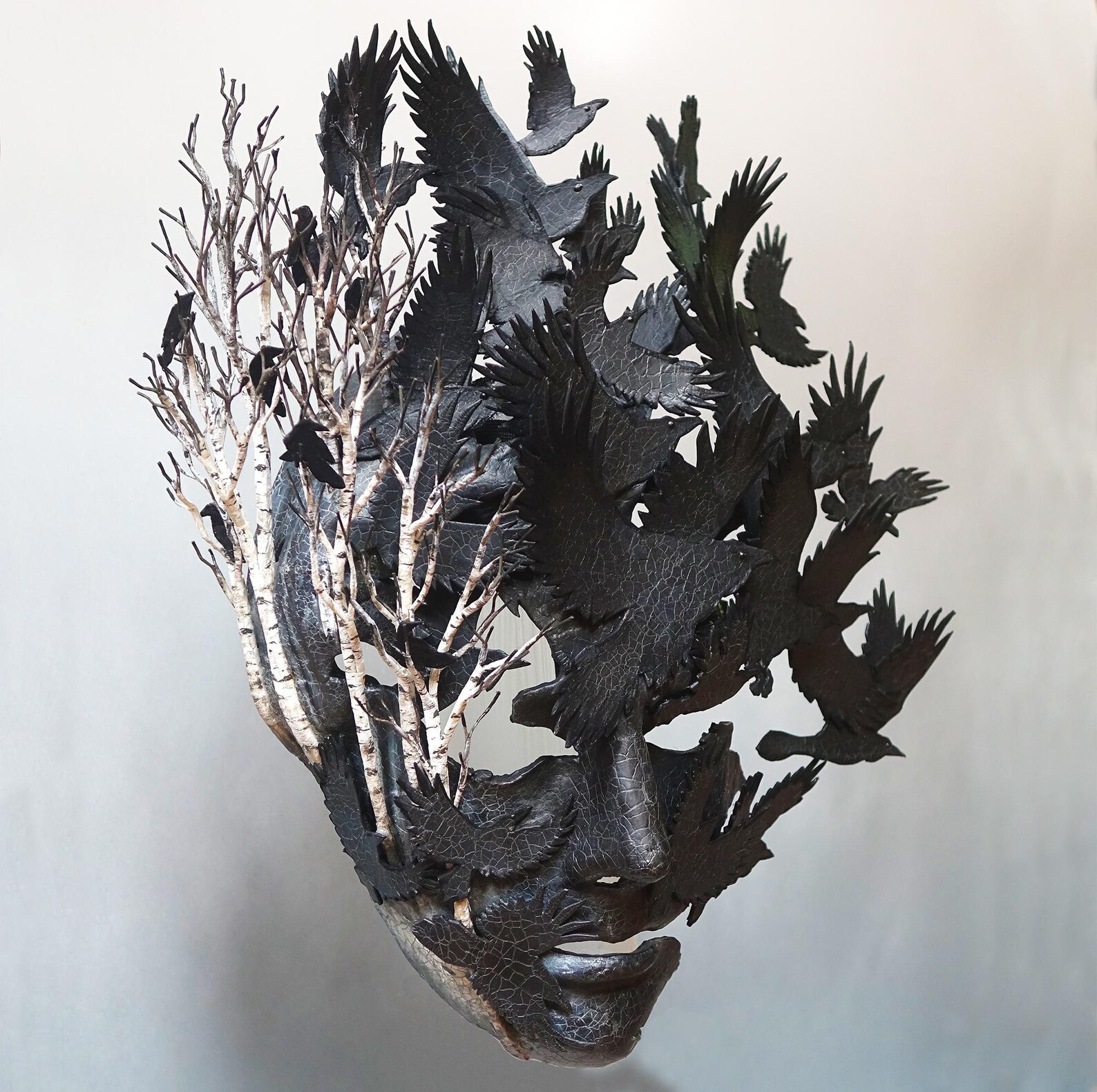Mask of Corvus Flight With Birch: Made-to-order/by Commission - Etsy