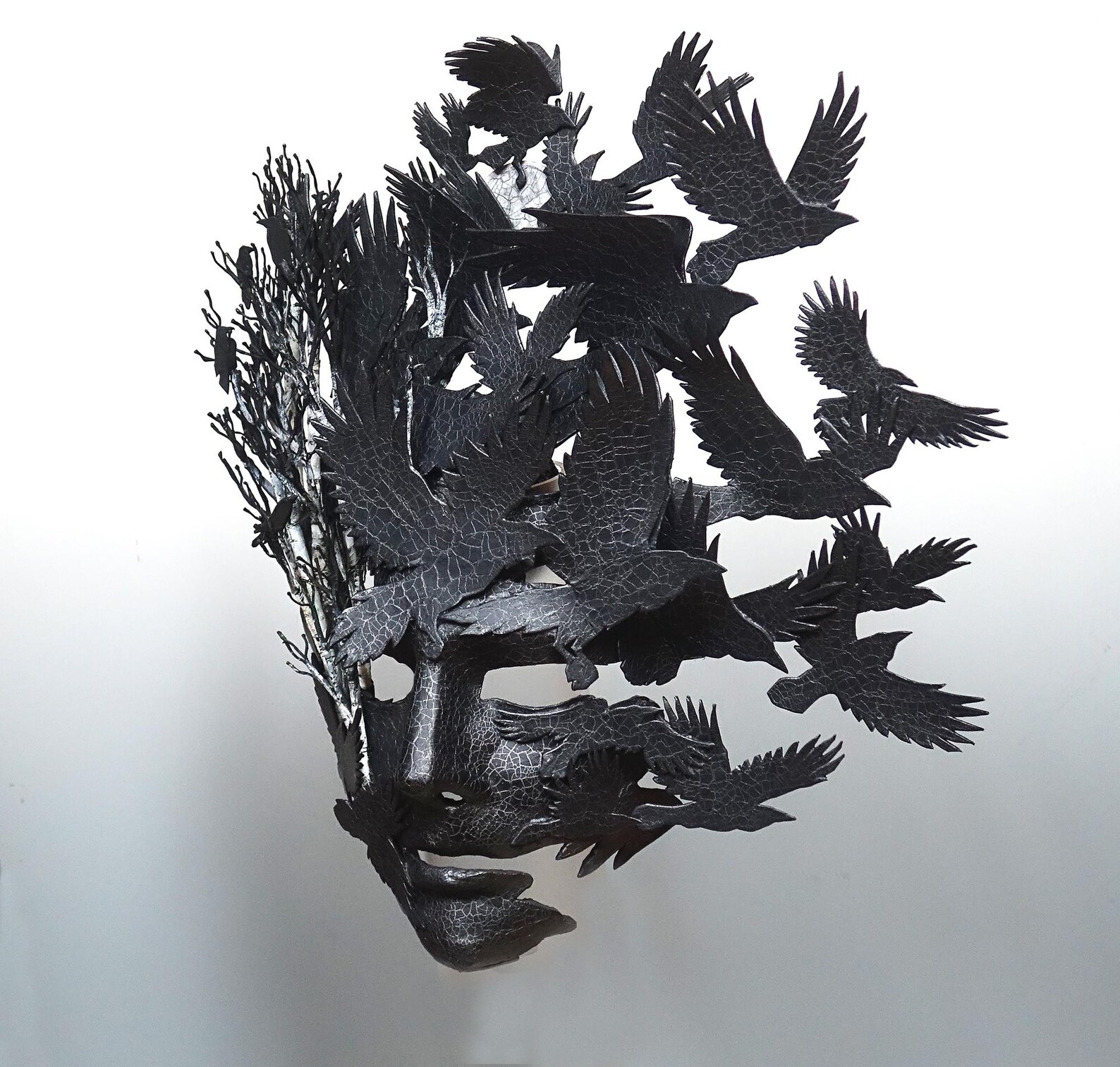 Mask of Corvus Flight With Birch: Made-to-order/by Commission - Etsy