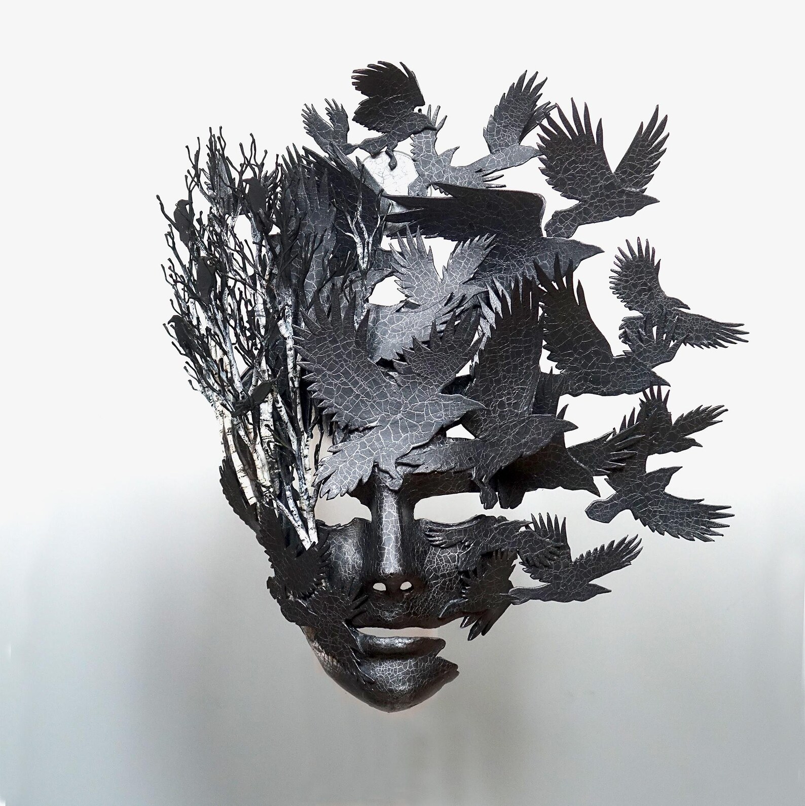 Mask of Corvus Flight With Birch: Made-to-order/by Commission - Etsy