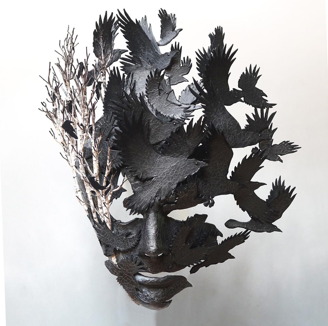 Mask of Corvus Flight With Birch: Made-to-order/by Commission - Etsy