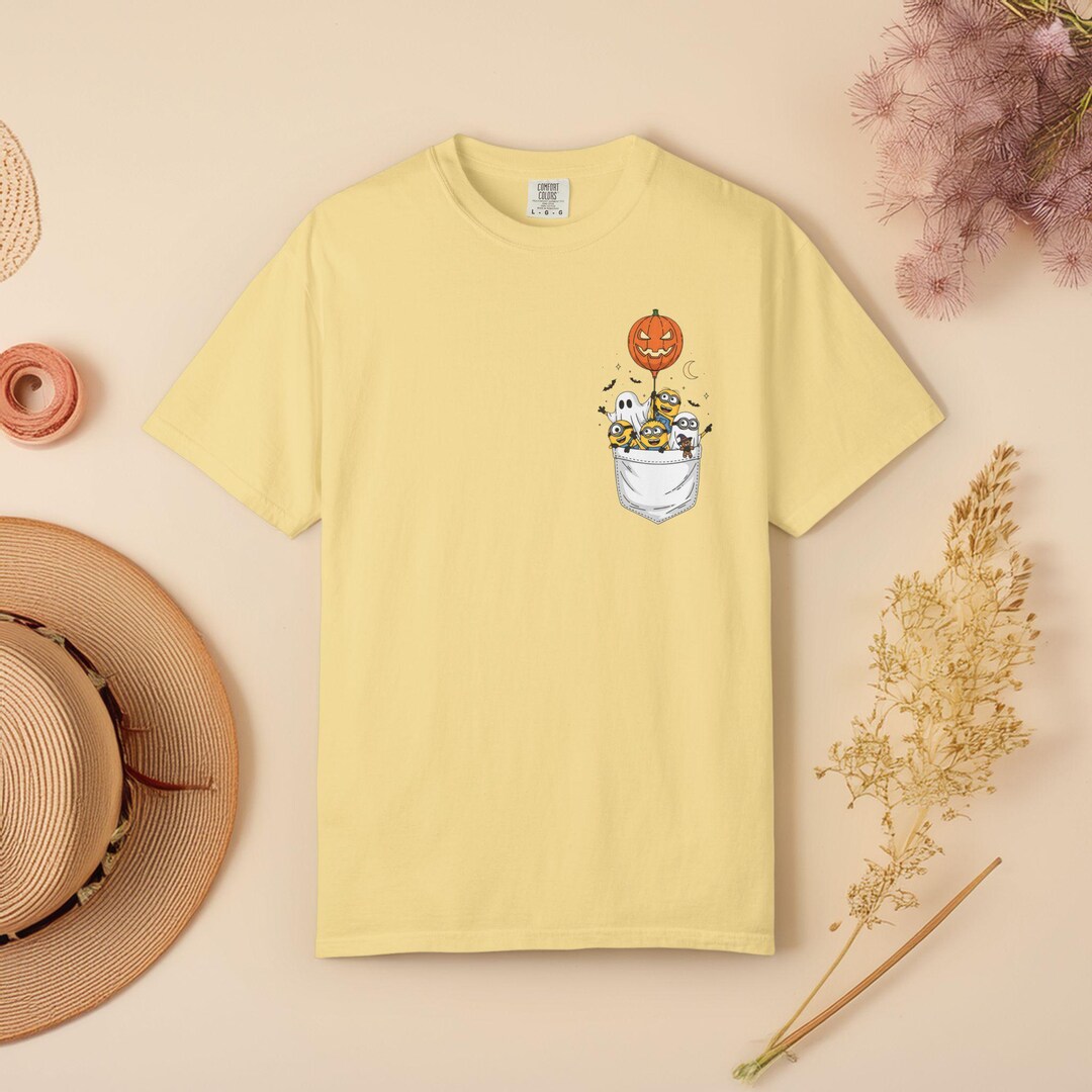 Halloween Minion Pocket T-shirt: Funny Ghost Costume Tee - Etsy