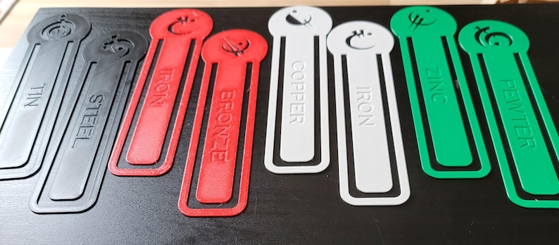 Mistborn Allomantic Metals 3D Printed Bookmark - Etsy UK