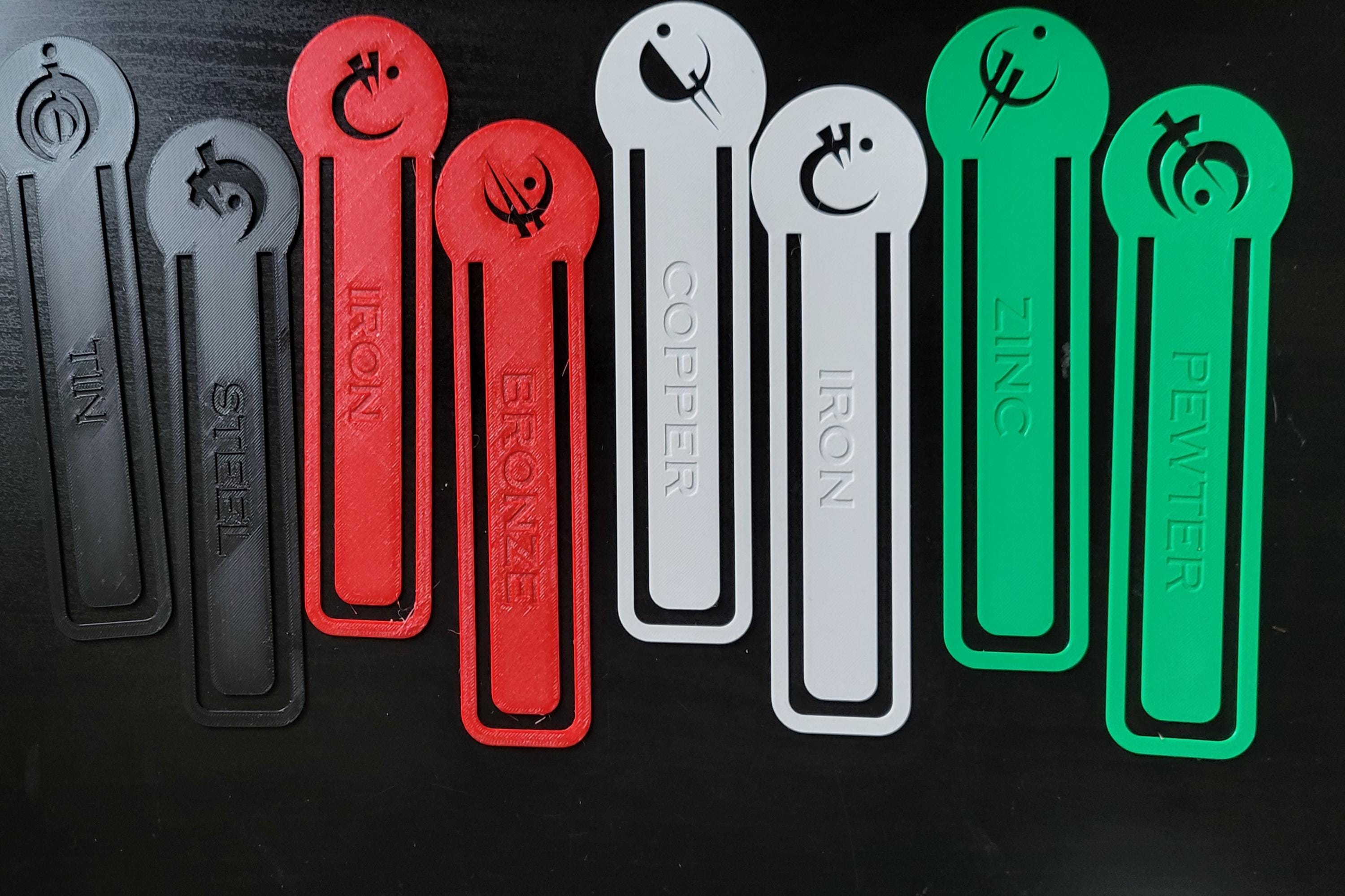 Mistborn Allomantic Metals 3D Printed Bookmark - Etsy UK