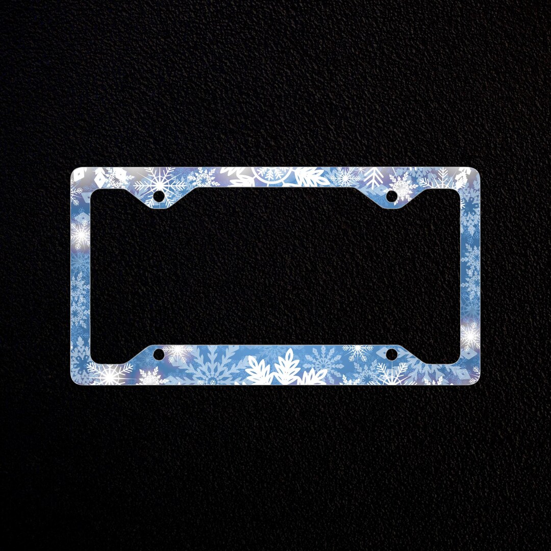 Christmas Snowflakes License Plate Frame: Blue Winter Wonderland Car ...
