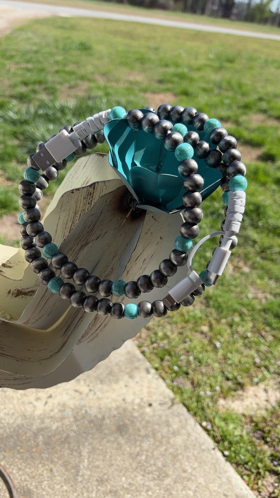 Mix Bead Charger, Western Charger, Turquoise Silver Charger - Etsy