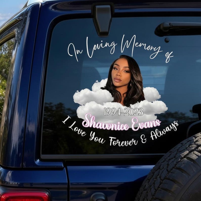 Photo Memorial Decal, in Memory of Sticker, Loss of Loved One Car Decal ...