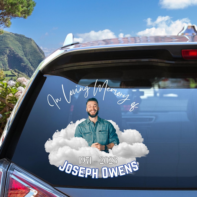 Photo Memorial Decal, in Memory of Sticker, Loss of Loved One Car Decal ...