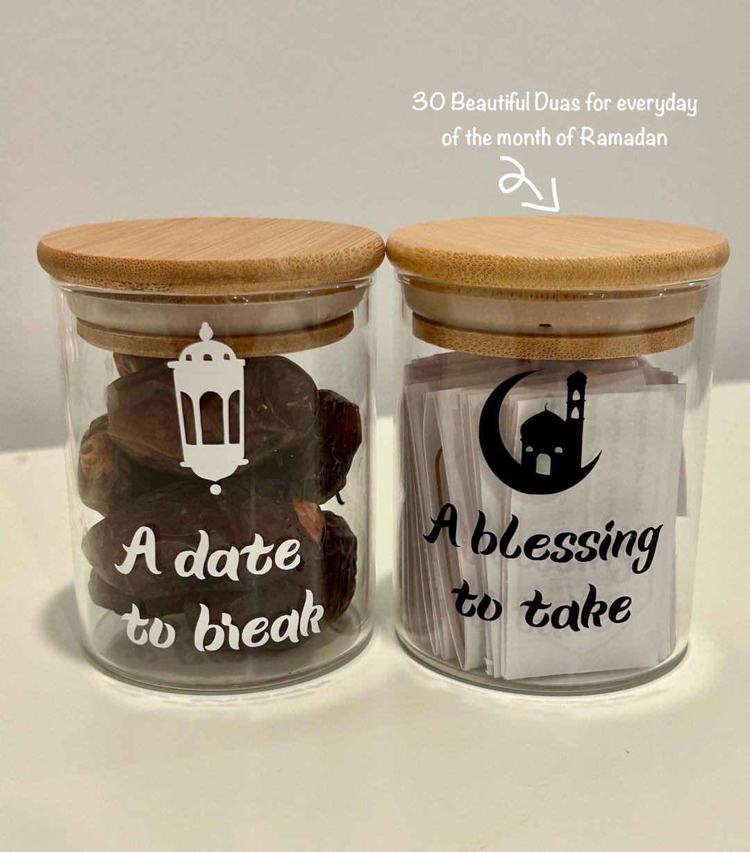 Ramadan Gift Set | “A Date to Break” & “A Blessing to Take” Jars ...