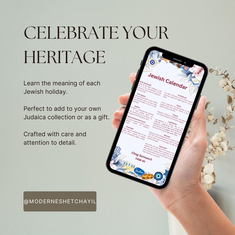 Jewish Holiday Calendar Printable | Learn All Jewish Holidays | Jewish ...