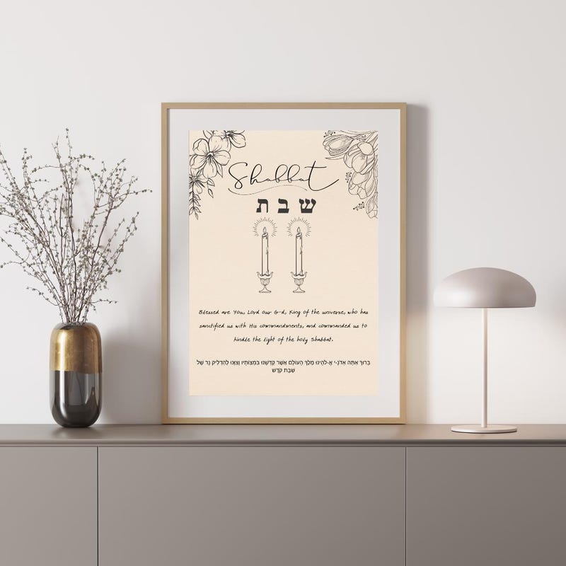 Shabbat Blessings Wall Art - Etsy