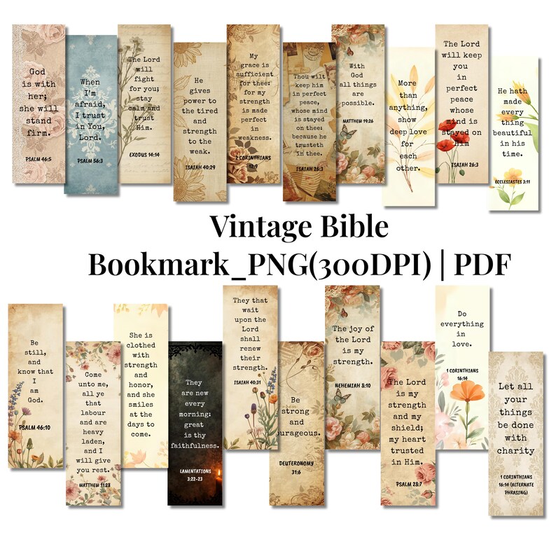 Vintage Bible Verse Bookmark SVG PNG Mega Bundle for Cricut, Laser ...