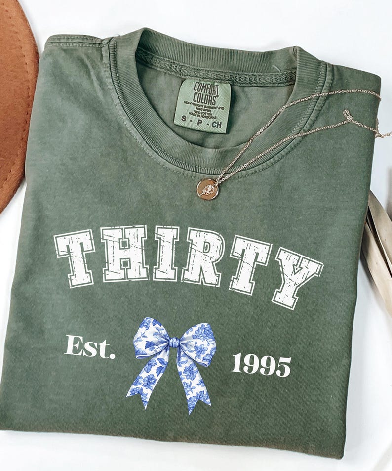 Comfort Colors Est. 1995 Birthday Shirt, Coquette 30th Birthday Hoodie ...