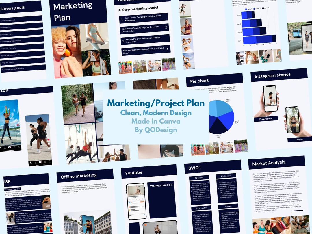 Modern Marketing/project Plan Template – Clean and Professional Canva ...