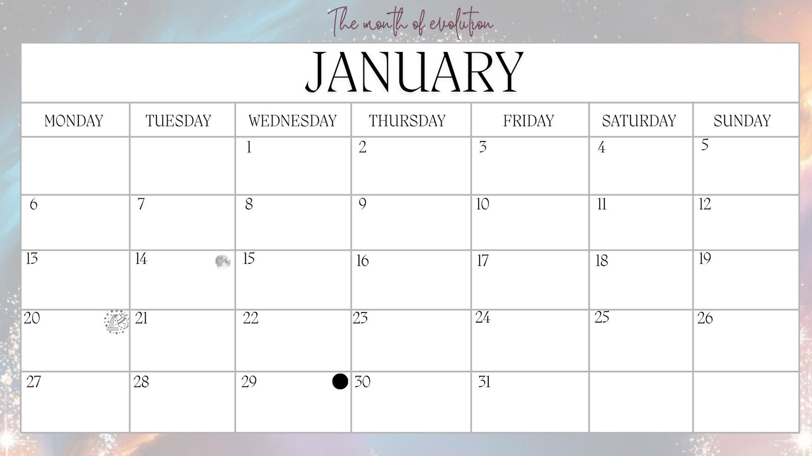 Cosmic Calendar 2025 (southern Hemisphere) - Etsy
