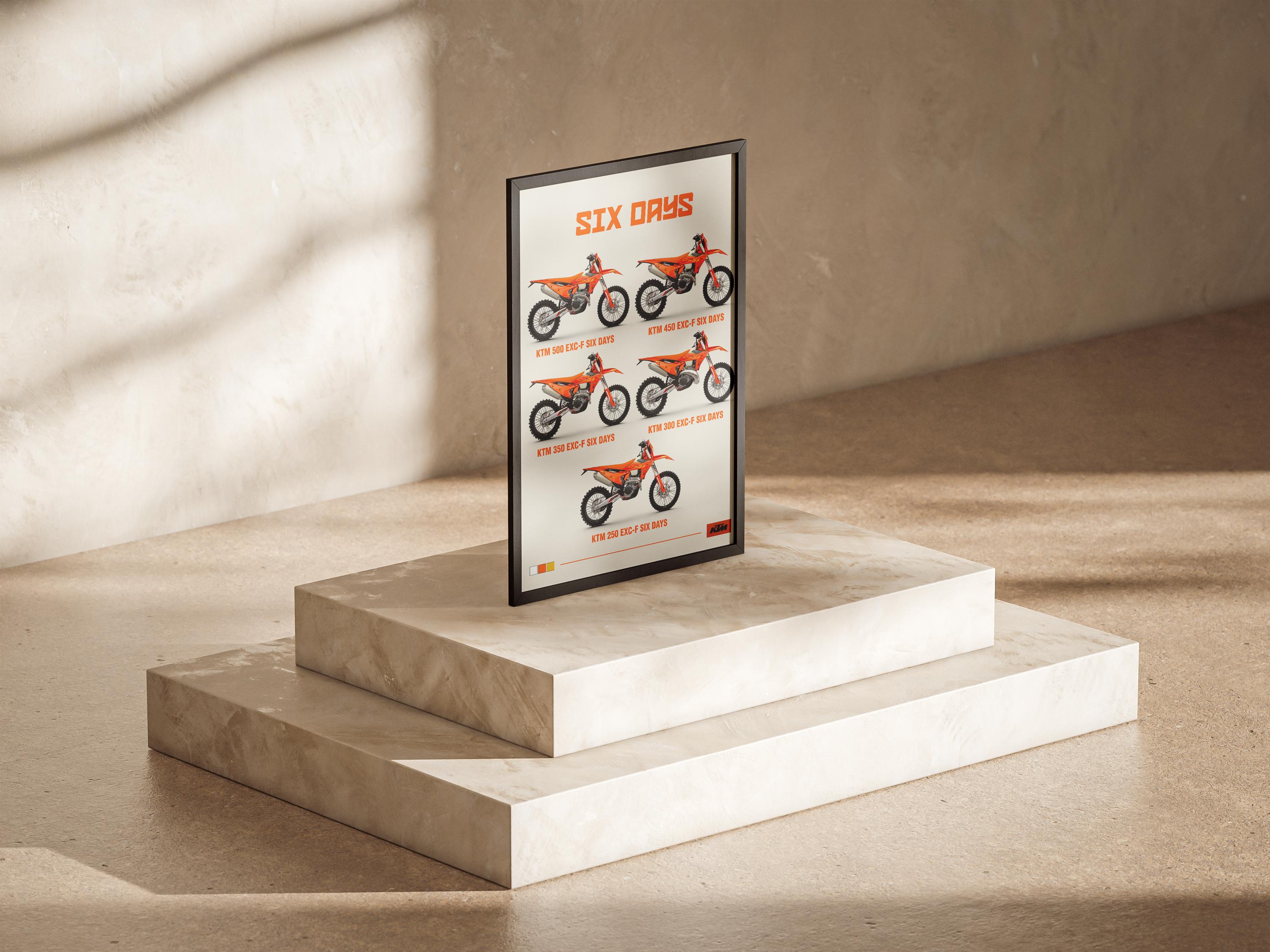 KTM Six Days Off-road Motorcycles Poster - Wall Art - Enduro Racing ...