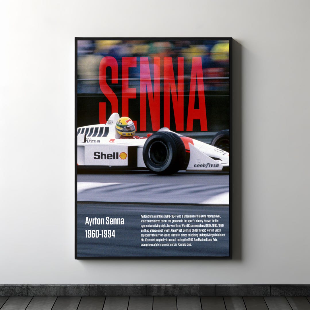 Ayrton Senna Digital Poster | Senna F1 Poster | Formula 1 Digital ...
