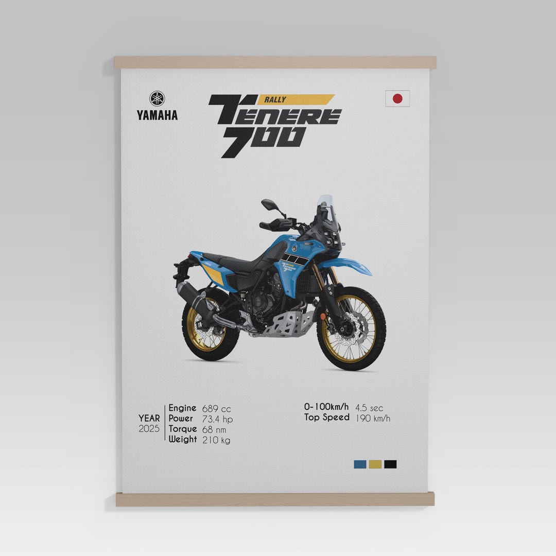 Yamaha Tenere 700 Rally 2025 Póster digital / Moto de aventura / Arte ...