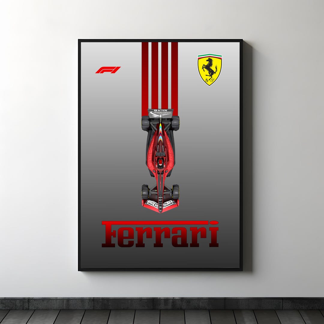 Ferrari F1 Car Poster | Formula 1 Poster | Formula 1 Digital Printable ...