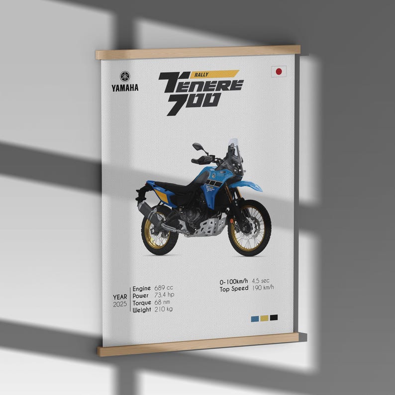Yamaha Tenere 700 Rally 2025 Póster digital / Moto de aventura / Arte ...