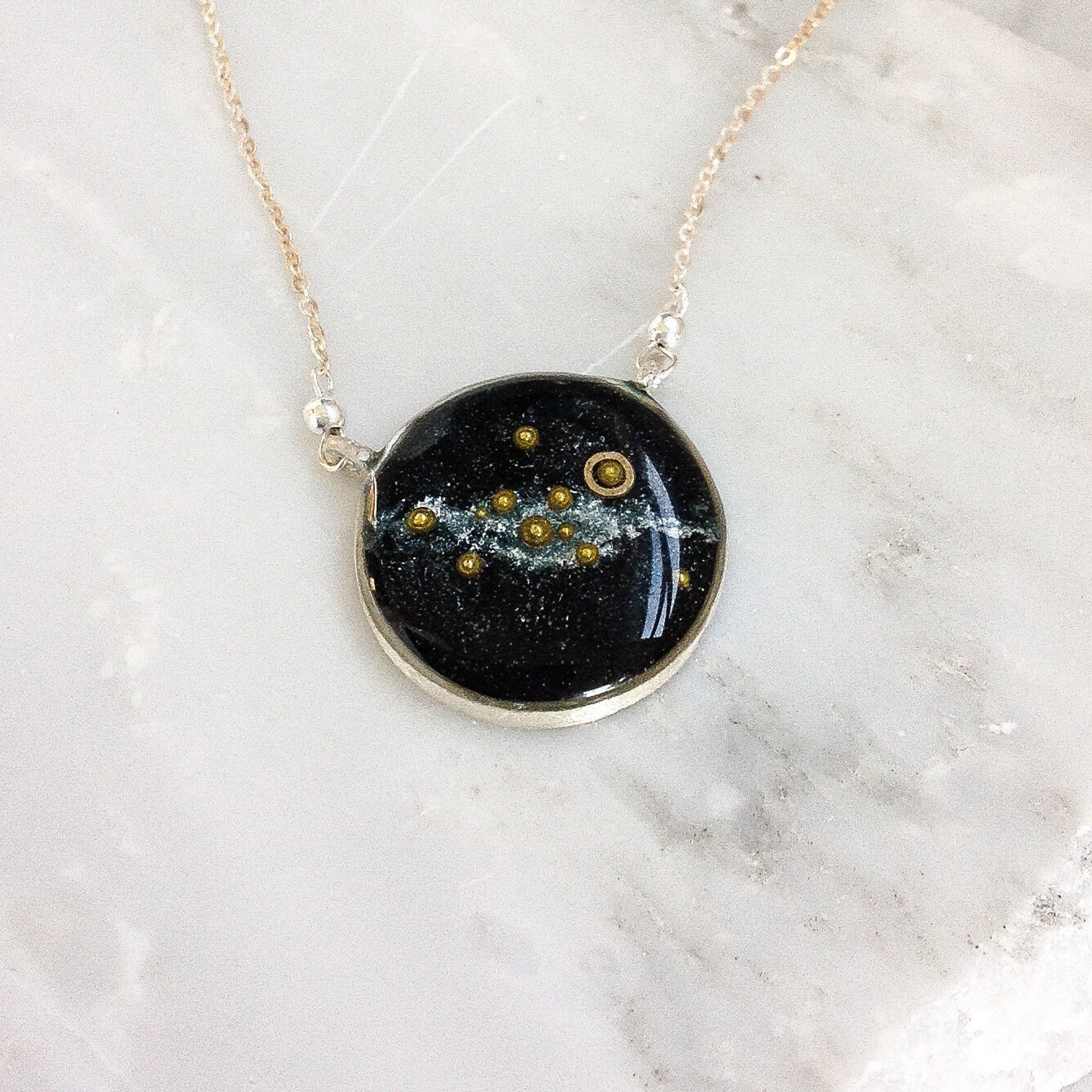 Custom Solar System Necklace | Personalized Galaxy Necklace - Etsy