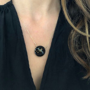 Handmade Solar System Pendant: Resin Galaxy Necklace, Sterling Silver ...