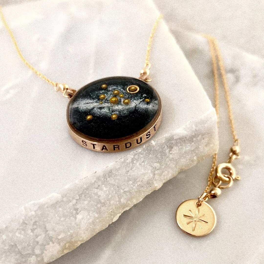 Handmade Solar System Pendant: Resin Galaxy Necklace, Sterling Silver ...