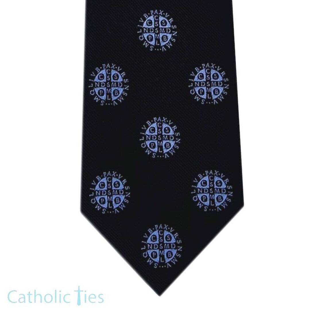 The Saint Benedict Cross Tie Catholic Ties - Etsy