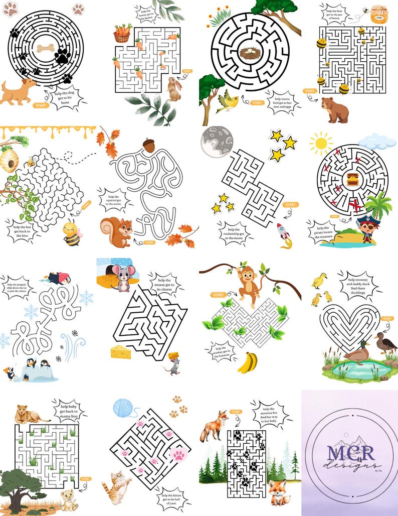 15 Printable Mazes for Kids | Fun & Easy Activity Pages | Instant ...