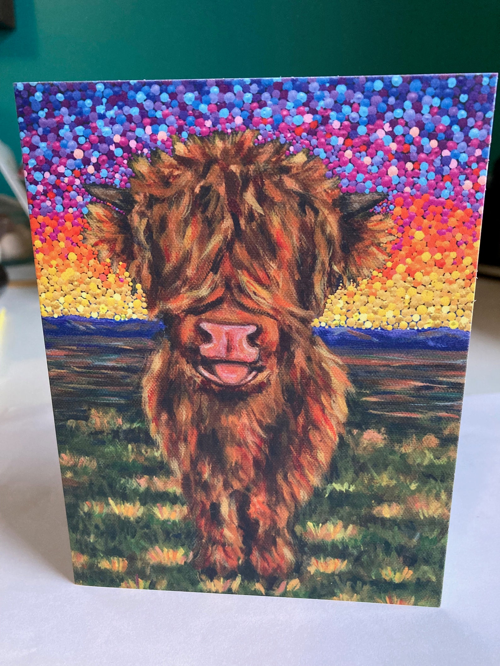 Highland Cattle Dotty Cow Greeting Note Card - Etsy