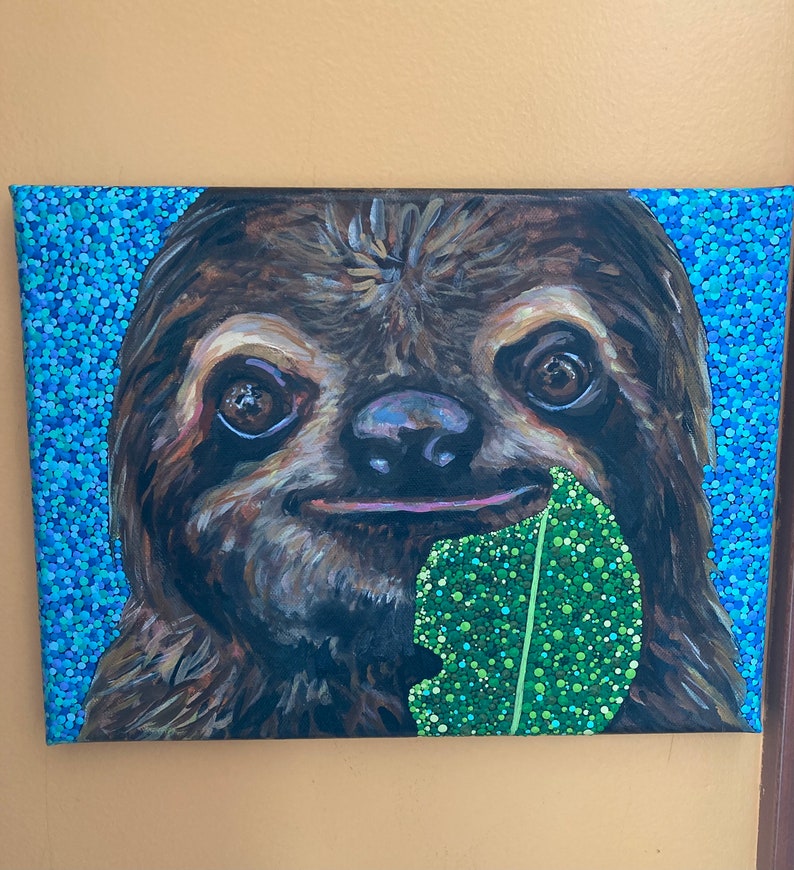 Original Sloth Dotty Acrylic Painting - Etsy