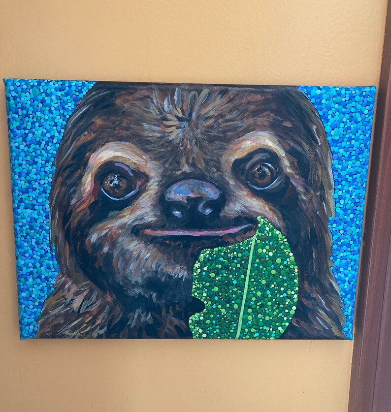 Original Sloth Dotty Acrylic Painting - Etsy