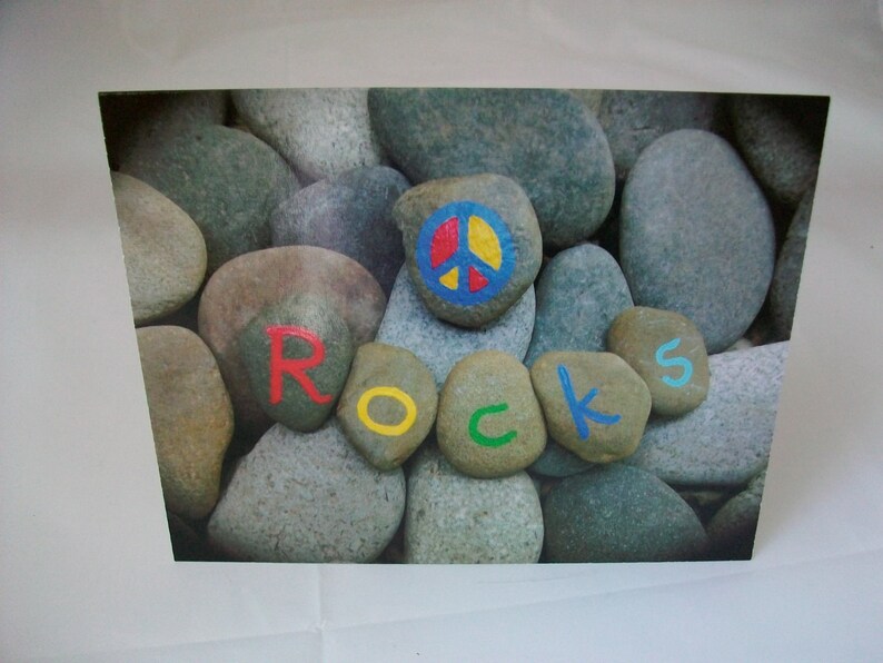 Peace Rocks Greeting Note Card - Etsy