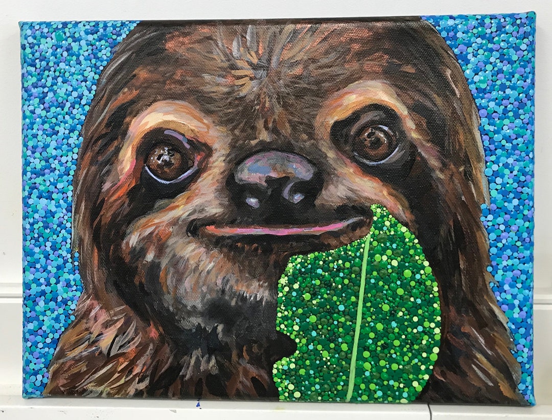 Original Sloth Dotty Acrylic Painting - Etsy