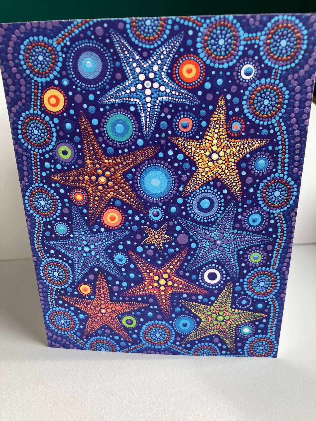 Starfish Abstract Aboriginal Note Greeting Card - Etsy