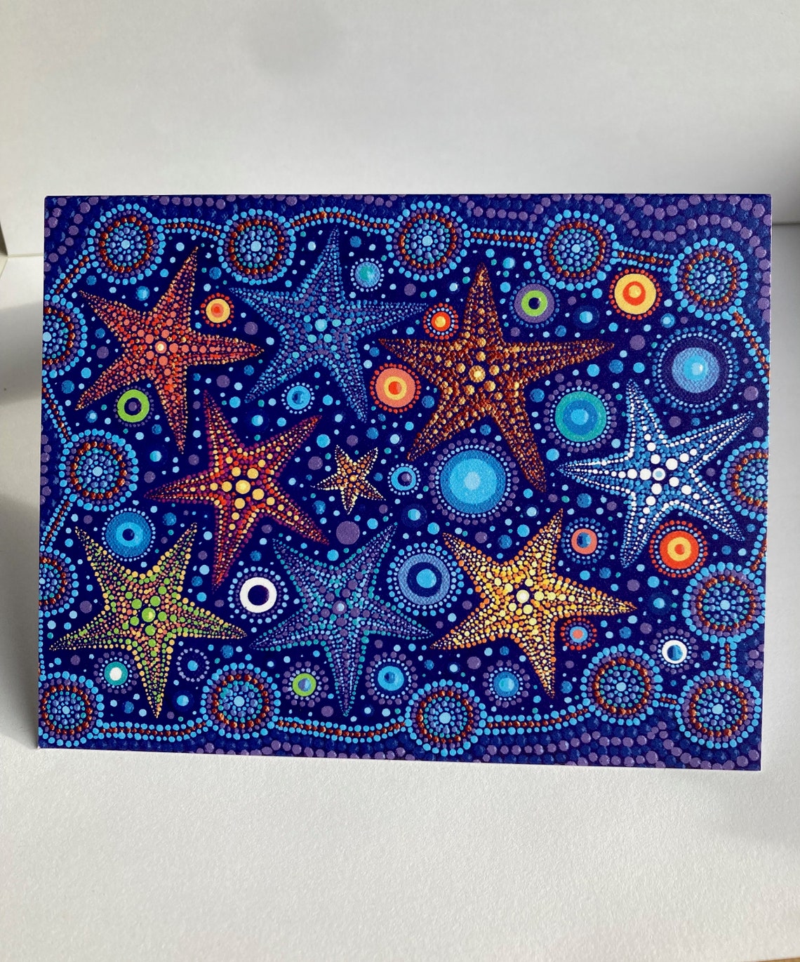 Starfish Abstract Aboriginal Note Greeting Card - Etsy