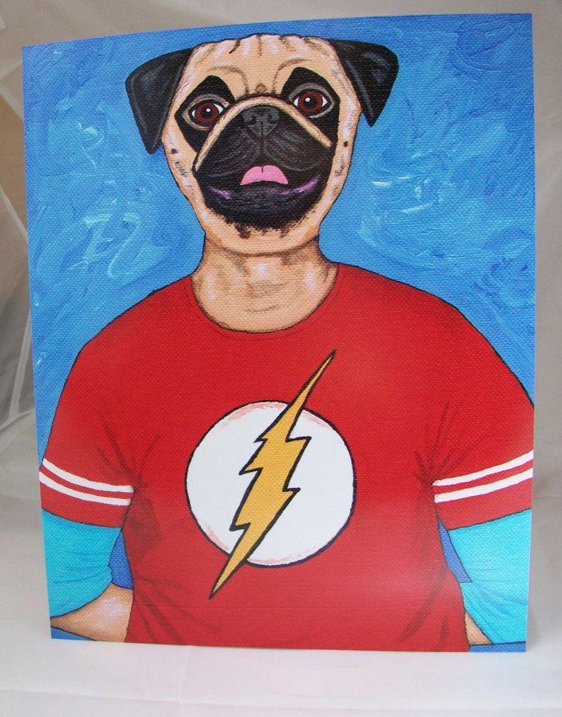 The Big Bang Theory - Sheldon Cooper Pug Dog Original Print - Etsy