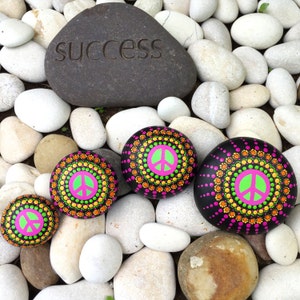Custom Peace Rocks ~ Set of 2 - Etsy