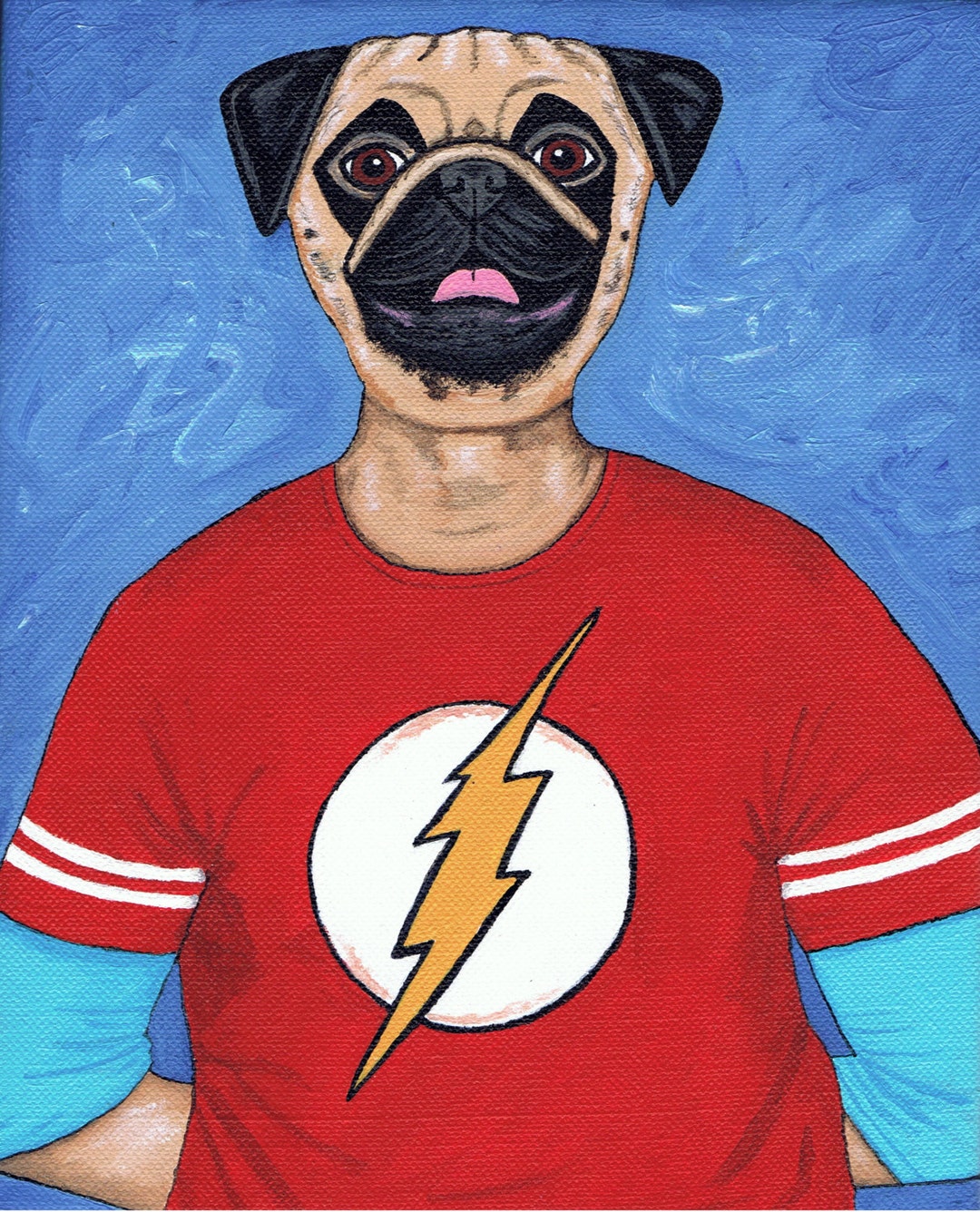 The Big Bang Theory - Sheldon Cooper Pug Dog Original Print - Etsy