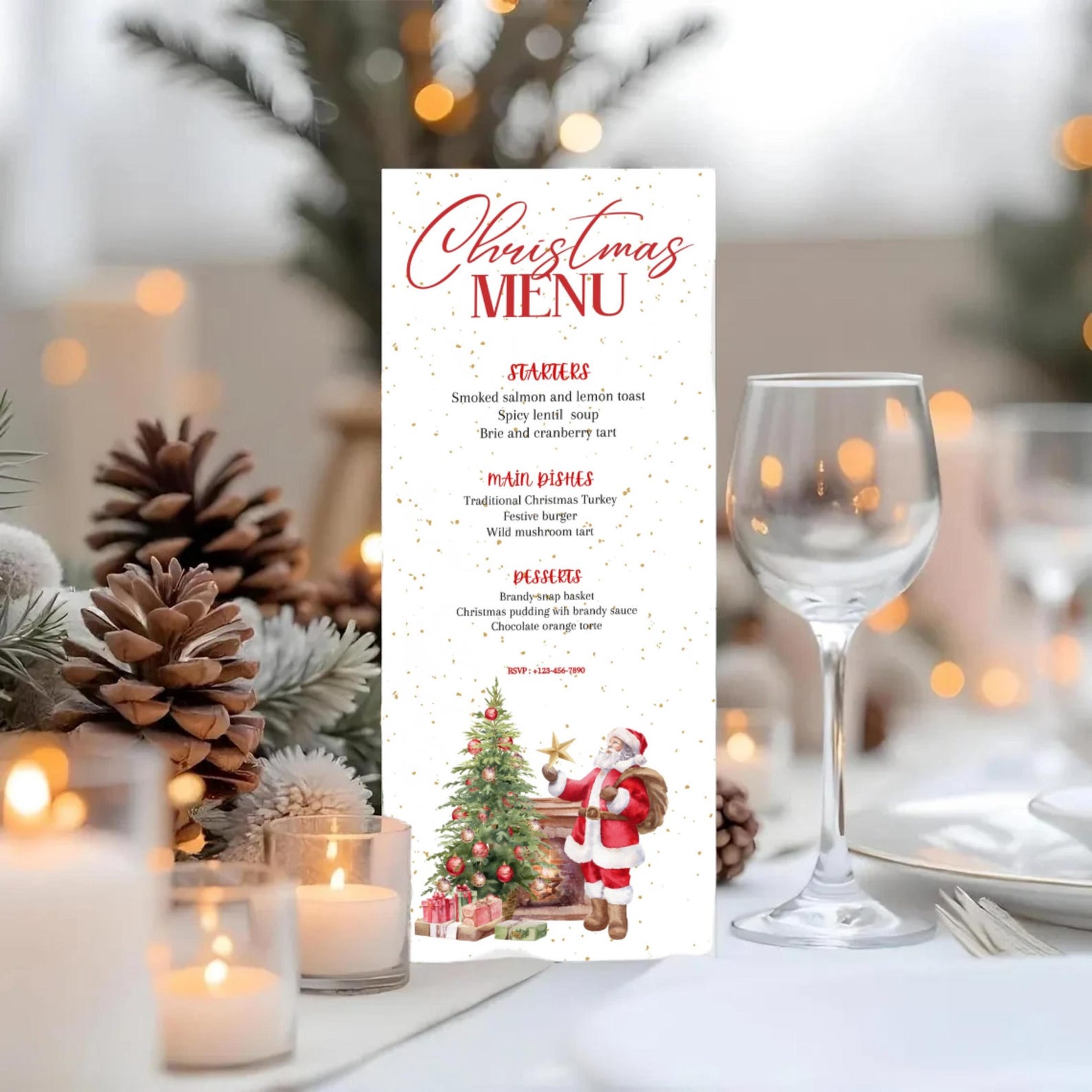 Christmas Party Menu, Editable Holiday Menu Template, Instant Download ...