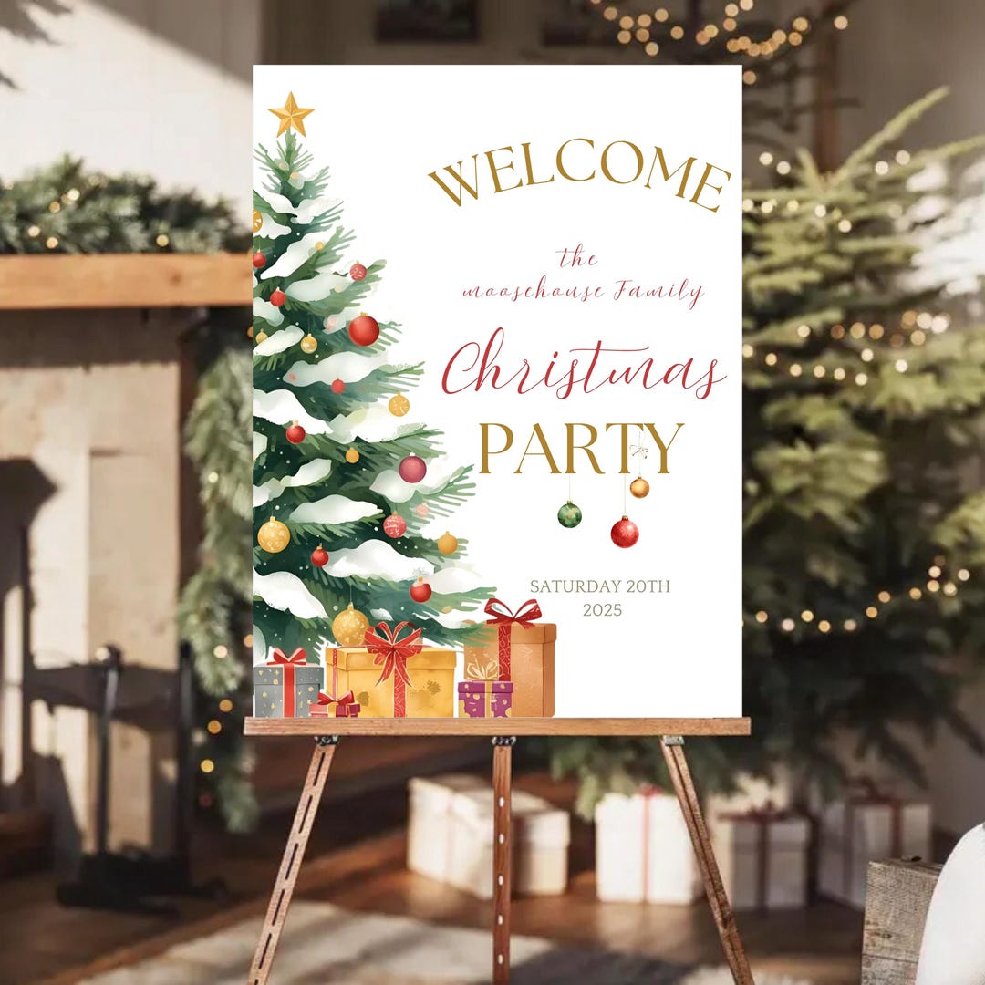 Christmas Welcome Sign Welcome Poster Printable Welcome Sign 6 Sizes ...