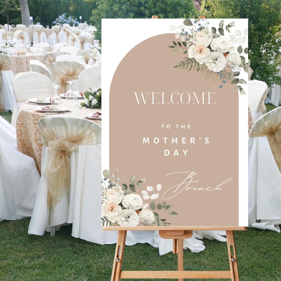 Mother’s Day Welcome Sign,floral Printable Brunch Poster,instant ...
