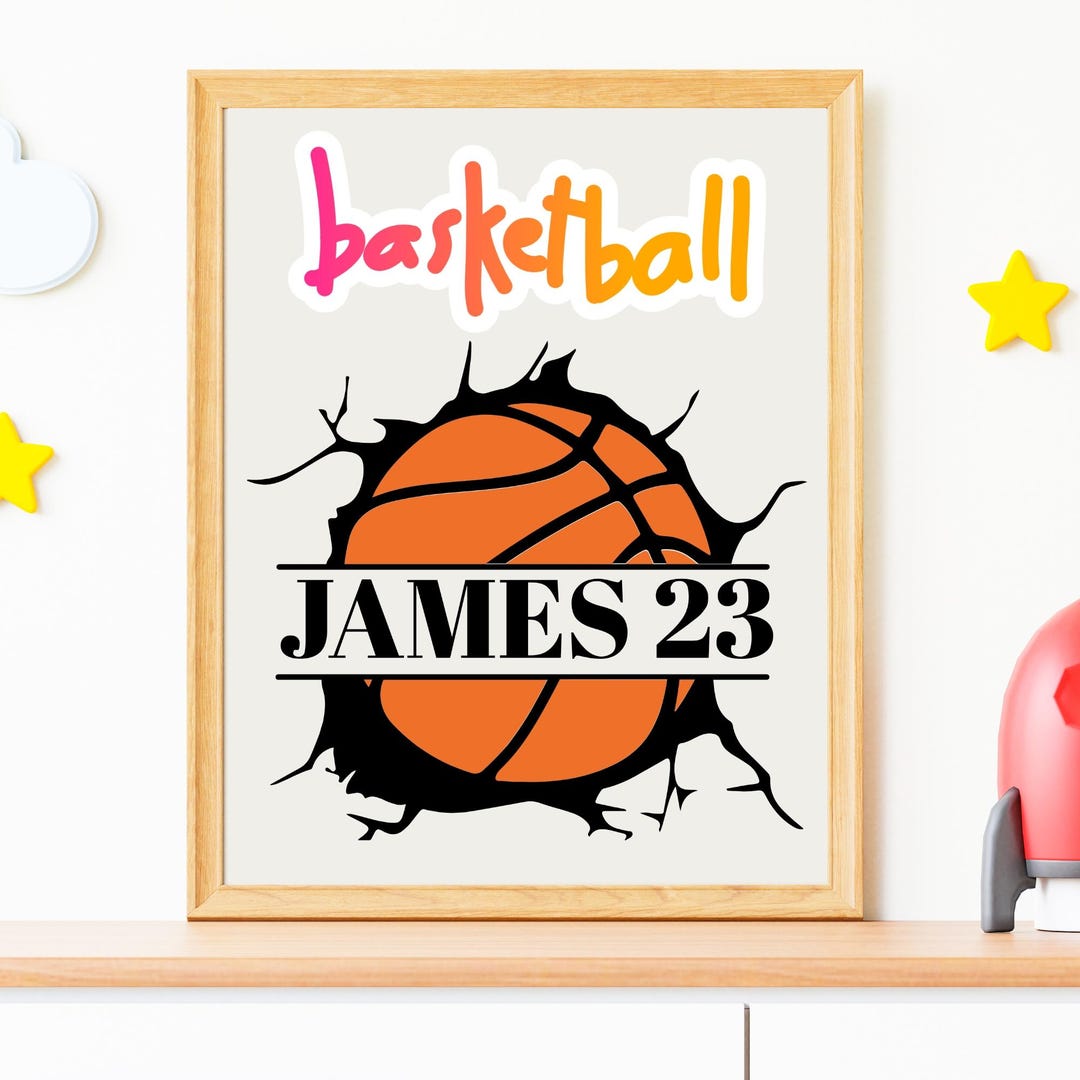 Personalized Basketball Poster for Boys Basketball Prints, Custom ...