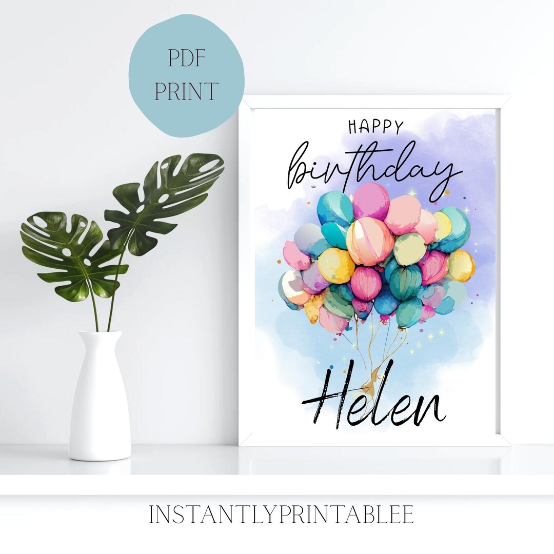 Personalized Birthday Poster for Kids - Custom Name Printable Wall Art ...
