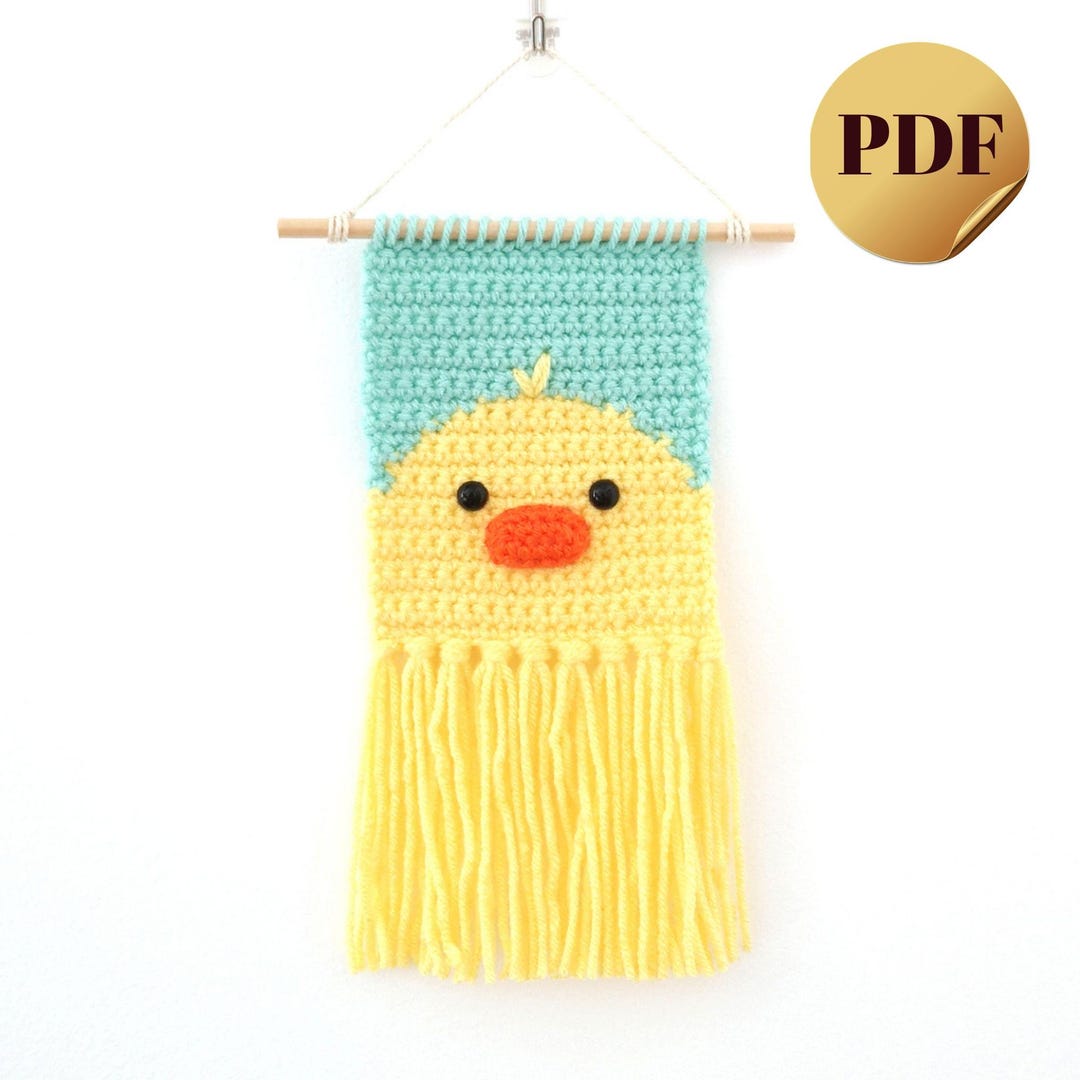 Mini Chick Wall Hanging PATTERN, Crochet Chick Wall Hanging,crochet ...
