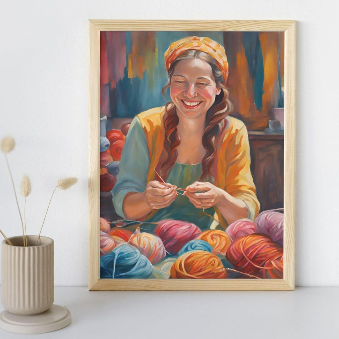 Craft Room Printables - 15 Vibrant Knitting Art Posters A4, 8x10, 16x20 ...