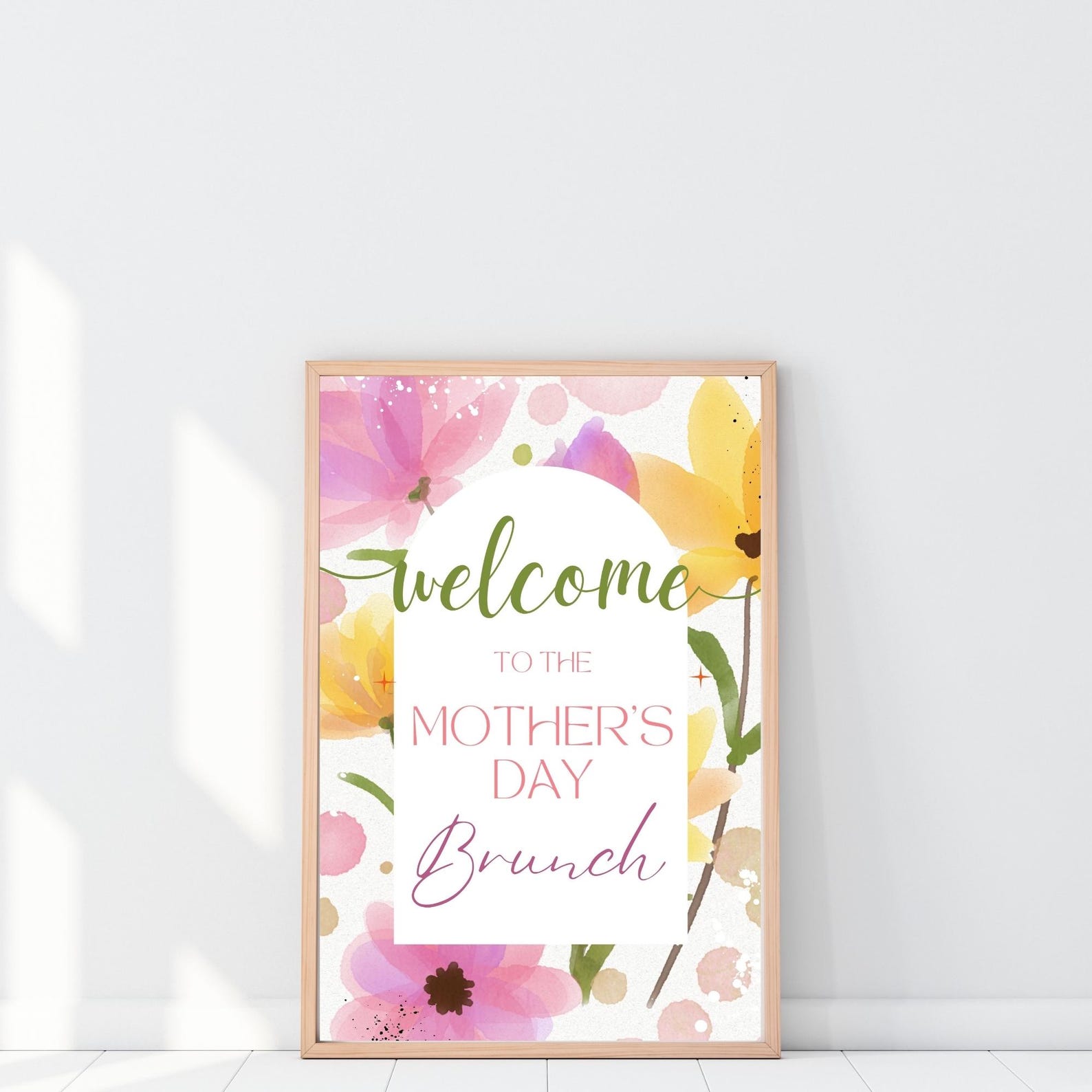 Mother’s Day Welcome Sign,floral Printable Brunch Poster,instant ...